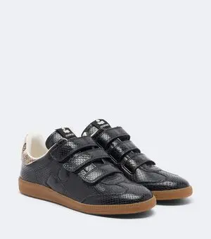 Isabel Marant Étoile Isabel Marant Beth Snake-Effect Leather Sneakers Black