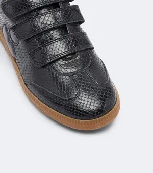 Isabel Marant Étoile Beth Snake-effect Leather Sneakers - Black