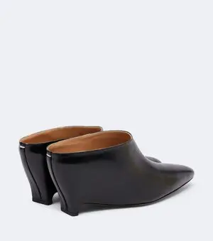 MAISON MARGIELA Leather Wedge Mules