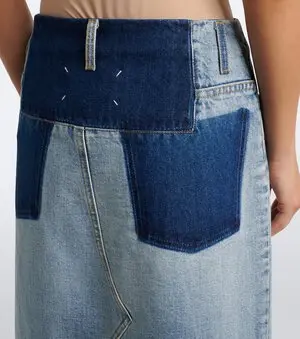 MAISON MARGIELA Paneled Denim Maxi Skirt