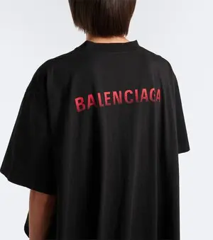 Balenciaga Asymmetric Cotton Jersey T-shirt