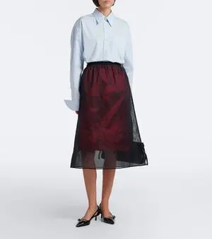 Prada Cotton Organdy Midi Skirt