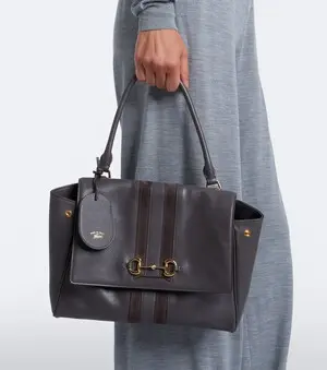Gucci Paparazzo Leather Medium Top-handle Bag - Brown