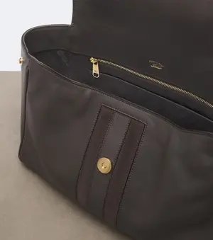 Gucci Paparazzo Leather Medium Top-handle Bag - Brown