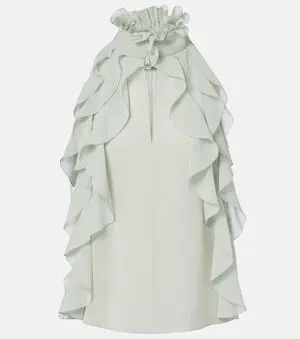 Alexander McQueen Ruffled Silk Chiffon Top