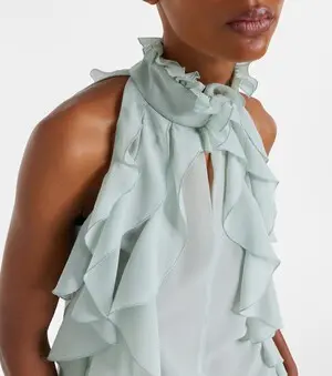 Alexander McQueen Ruffled Silk Chiffon Top