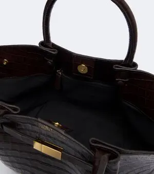 DEMELLIER Croc-effect Leather Top-handle Bag