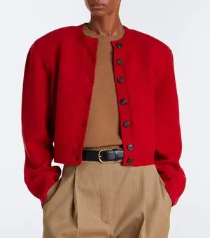 RÓHE Cropped Wool Cardigan