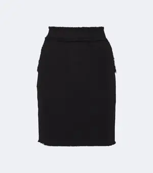 Max Mara Virgin Wool Jersey Miniskirt - Black