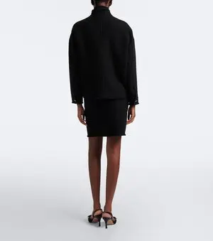 Max Mara Virgin Wool Jersey Miniskirt - Black