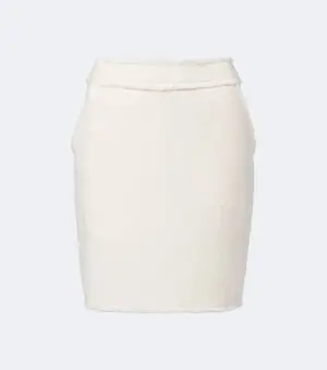 Max Mara Virgin Wool Jersey Miniskirt - White