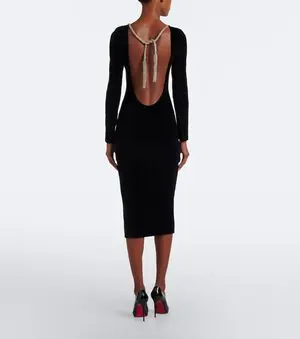 Balmain Embellished Cotton-blend Midi Dress