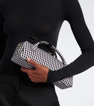 Alaïa Le Teckel Medium Gingham Shoulder Bag
