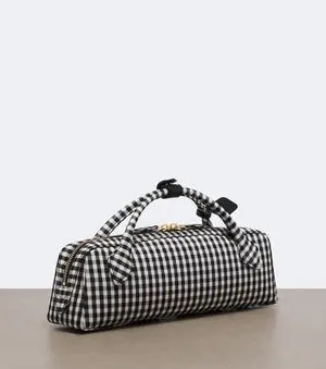 Alaïa Le Teckel Medium Gingham Shoulder Bag