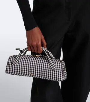 Alaïa Le Teckel Medium Gingham Shoulder Bag