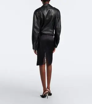 Saint Laurent Lace-trimmed Silk Satin Slip Skirt
