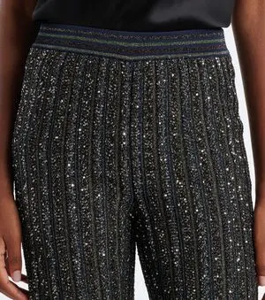 Missoni Knitted Sequined Wide-leg Trousers