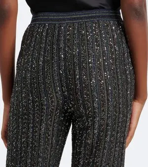 Missoni Knitted Sequined Wide-leg Trousers