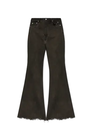 Rick Owens Cotton Denim Wide Leg Jeans