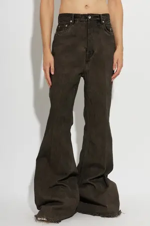 Rick Owens Cotton Denim Wide Leg Jeans