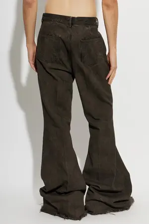 Rick Owens Cotton Denim Wide Leg Jeans