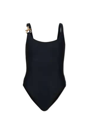 Moschino One-piece Swimsuit With Heart Embellishment - Black