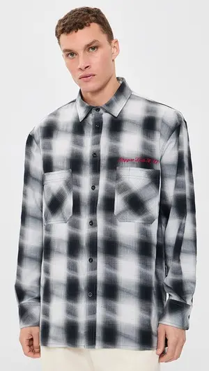 NICHOLAS DALEY Ombre Plaid Deecee Shirt