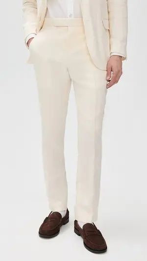 Polo Ralph Lauren Original Label Linen Trousers - Light Cream