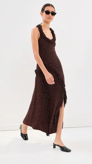 Proenza Schouler Nilo Textured Jacquard Dress - Black/copper