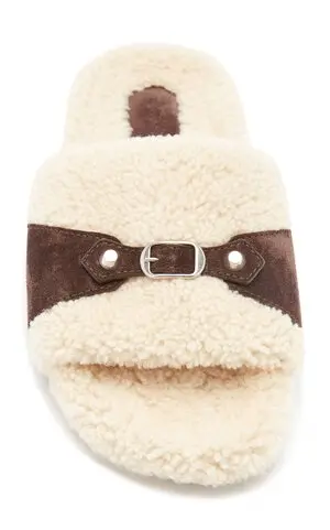 Balenciaga Faux Fur Suede Slides