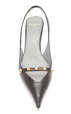Balenciaga Midnight City Slingback Leather Pumps