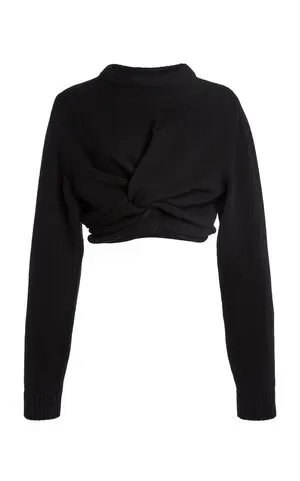 Balenciaga Twist-front Wool Top