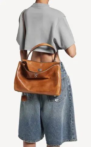 Balenciaga Rodeo Medium Leather Top Handle Bag