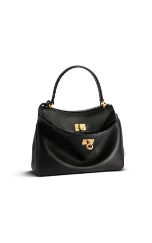 Balenciaga Rodeo Leather Top Handle Bag - Black