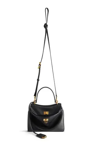 Balenciaga Rodeo Leather Top Handle Bag - Black