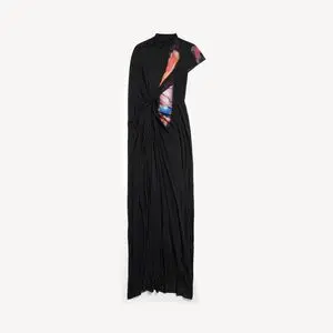 Balenciaga Stained Glass Drape Cape Dress