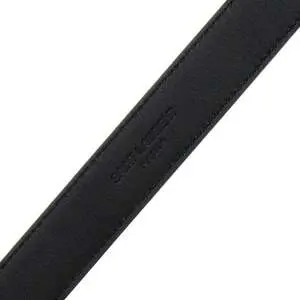 Saint Laurent Leather Monogram Belt - Black