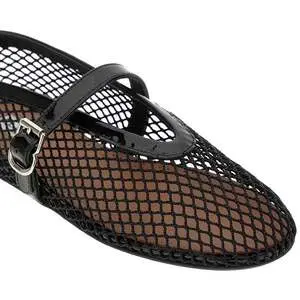 Alaïa Fishnet Ballerina Flats - Black