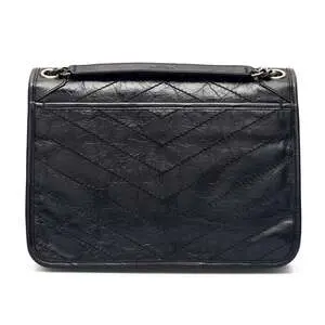 Saint Laurent Wrinkled Leather Medium Niki Bag