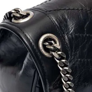 Saint Laurent Wrinkled Leather Medium Niki Bag
