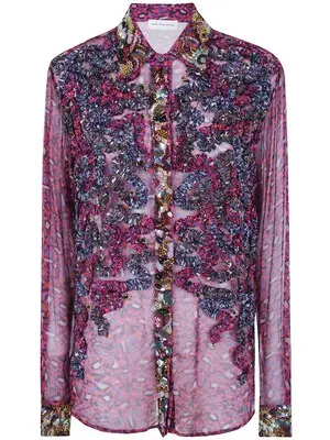 Dries Van Noten Chiffon Floral Chevy Shirt