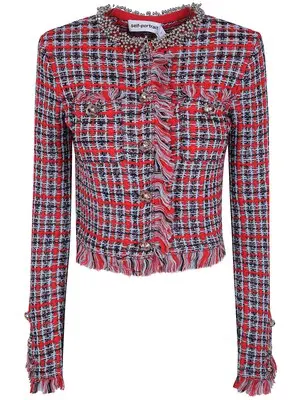 SELF-PORTRAIT Frayed Knit Jacket