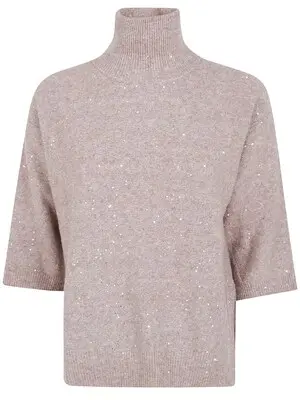 Seventy Mock Neck Pullover With Paillettes