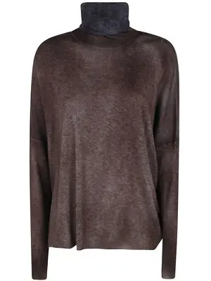 Avant Toi Hand Painted Ultralight Cashmere Wool High Neck Sweater