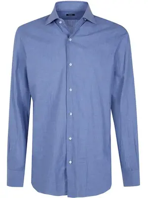BARBA NAPOLI Shirt Classic Light "chevron Classic Shirt - Blue