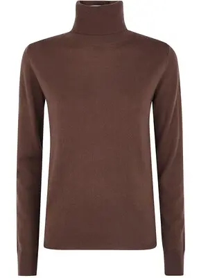 Max Mara Wool Cashmere Blend Turtleneck Sweater - Brown
