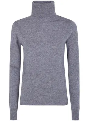 Max Mara Wool Cashmere Blend Turtleneck Sweater - Gray