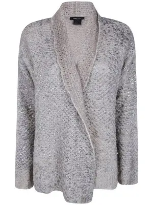 Avant Toi Sweater Furry Stitch Open Cardigan "hand Painted Cashmere An - Gray