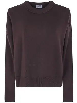 MRZ Sweater Cropped Oversized Round Neck - Brown