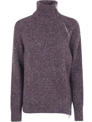 MRZ Sweater Turtleneck "zip Turtleneck - Brown